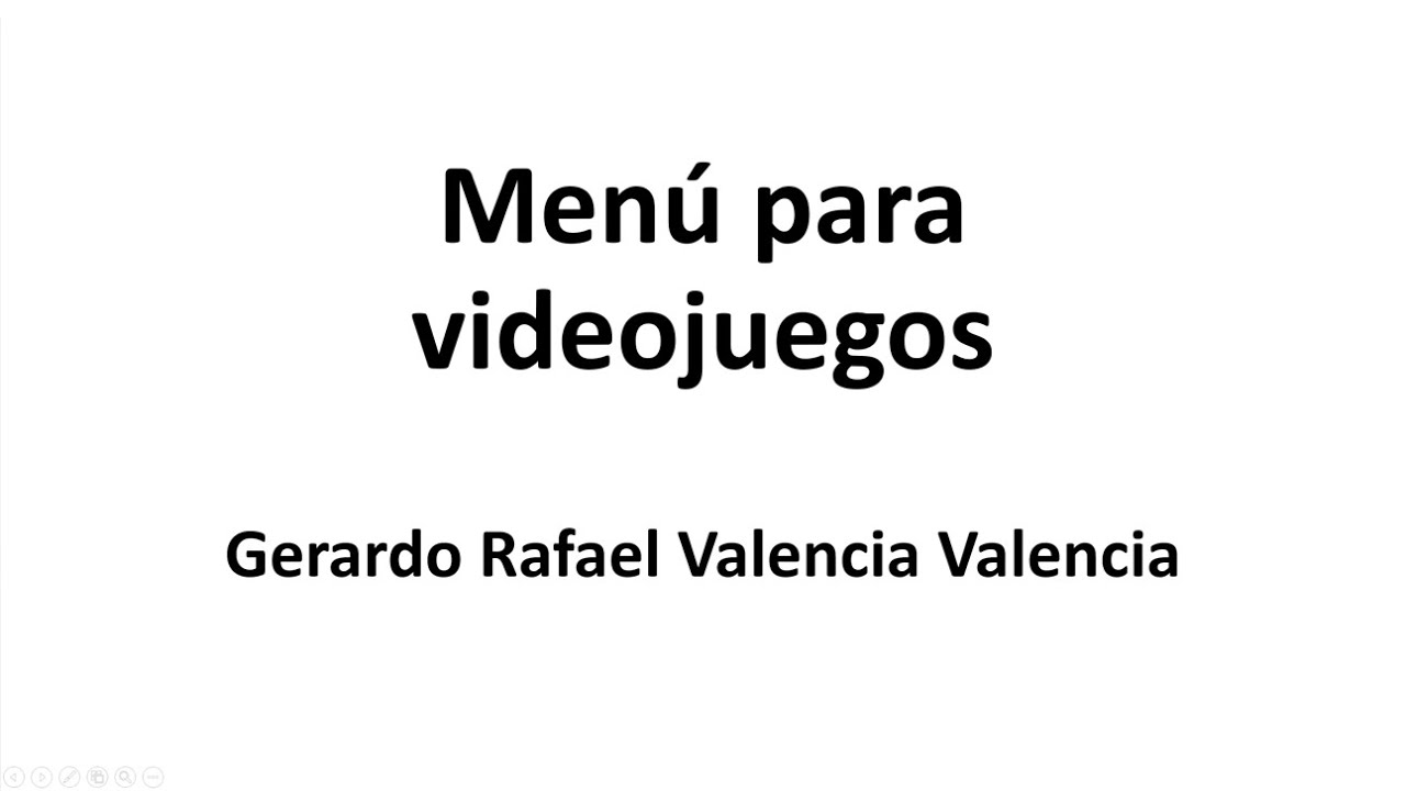 Menú para videojuegos - YouTube