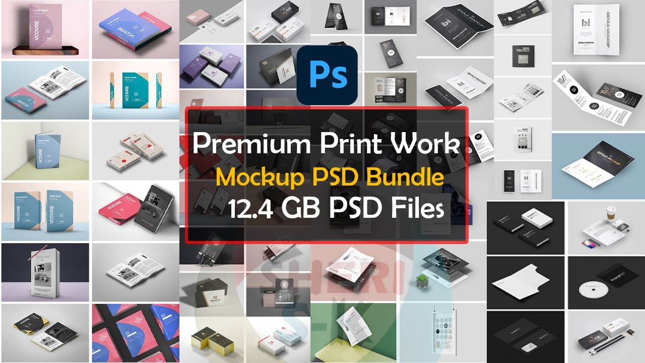 Premium Print Work Mockup PSD Mega Bundle Download For Photoshop |PSD ...