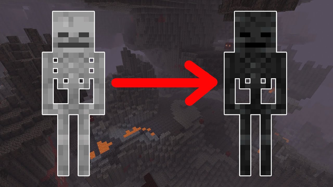 turning Skeleton into Wither Skeleton - YouTube