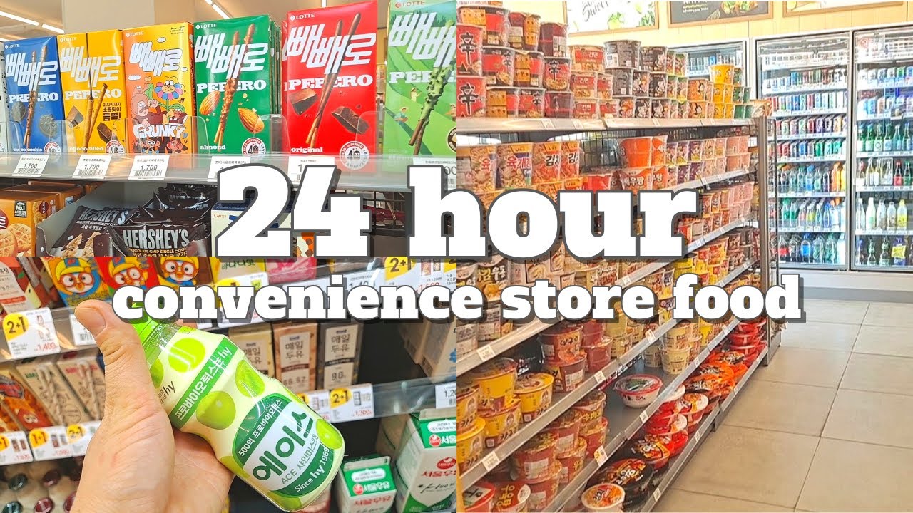 Eating ONLY at Korean convenience store food for 24 hours!!🍜🍬 ...