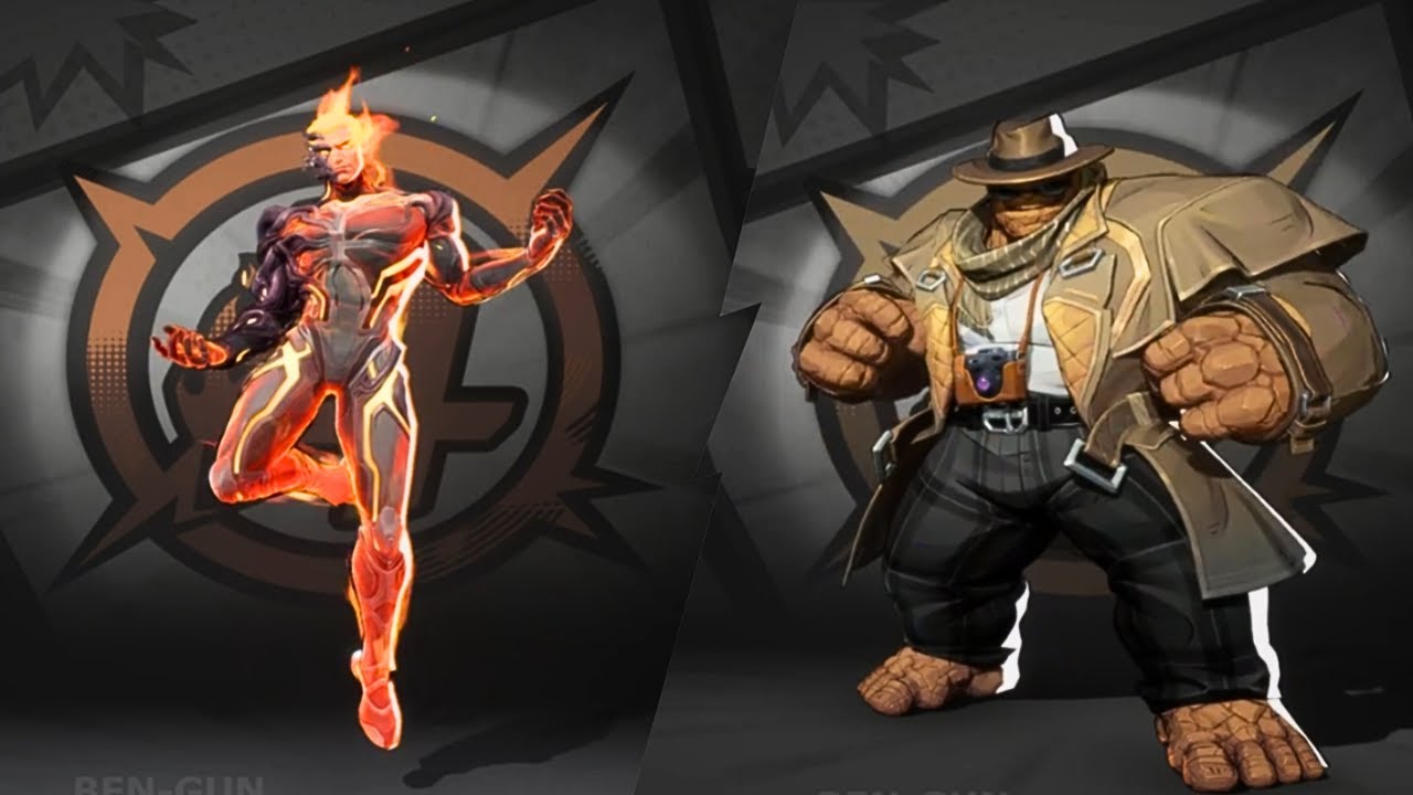 MARVEL RIVALS - The Thing & Human Torch New Skins / MVP animations ...