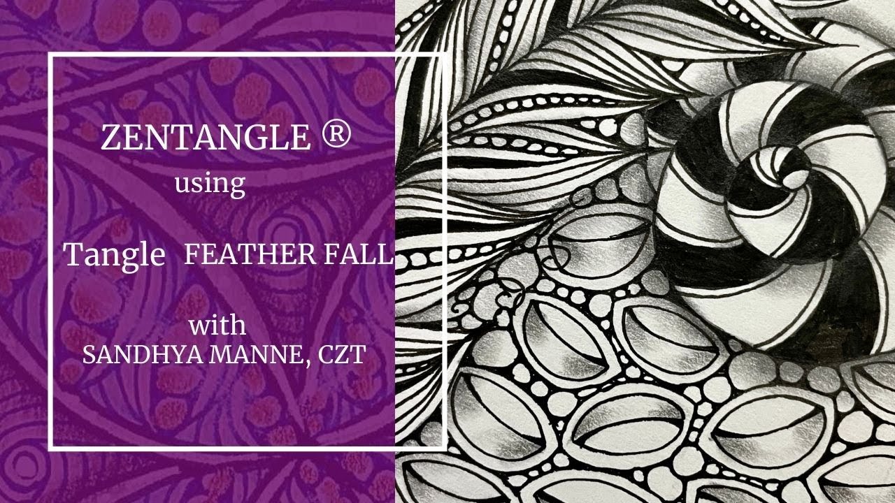 Zentangle® Mini Project with Tangle FEATHER FALL beginners tutorial ...