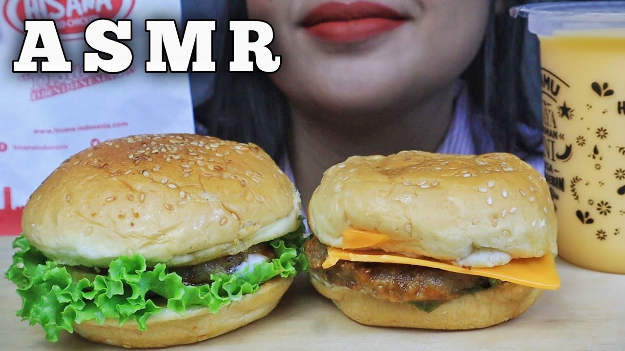 ASMR Mukbang Beef Burger,Beef Cheese Burger & Mango Lava Hisana ...