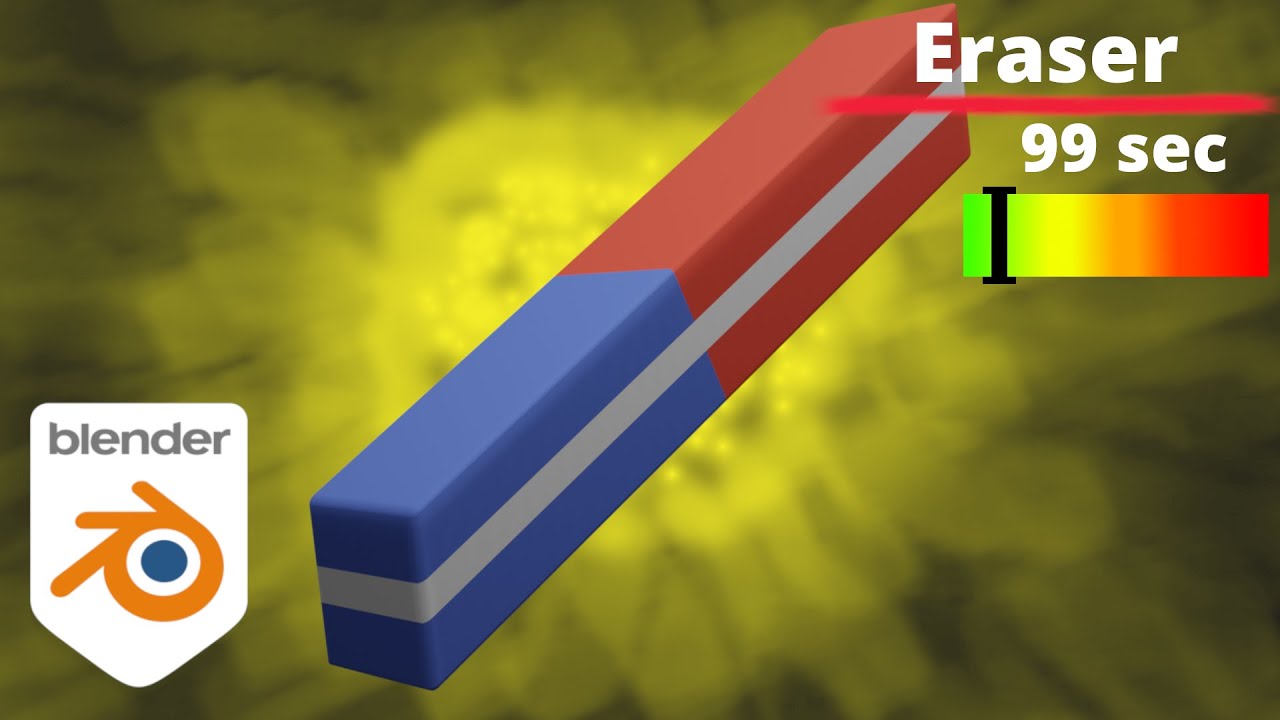 Classic Blue-Red Eraser in Blender - How To Model - YouTube