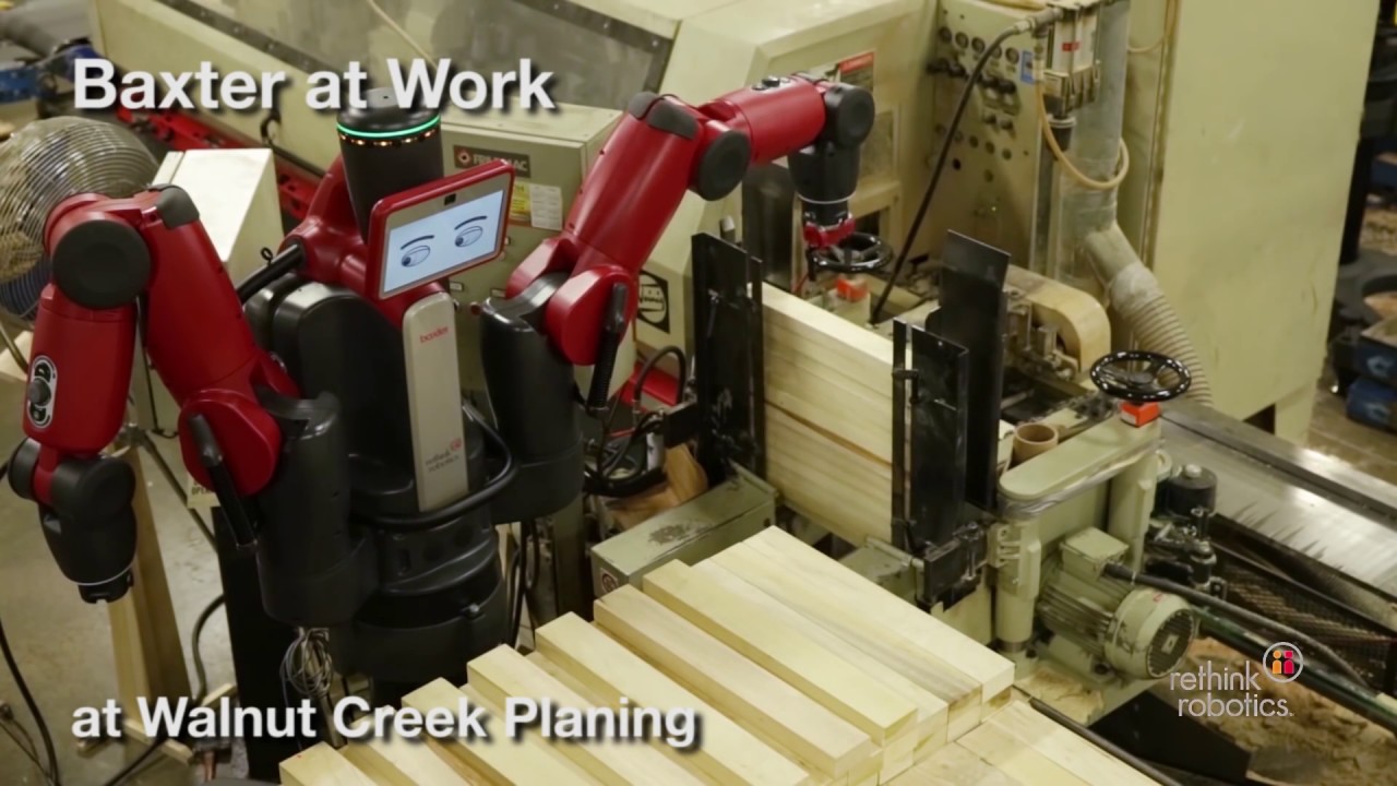Rethink Robotics, Baxter 로봇 - 파이아브(Piab) 제품 장착 사용 - YouTube