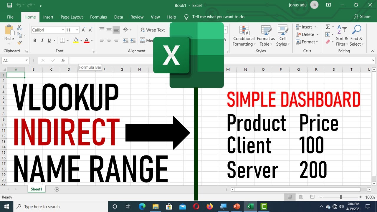 Create Dynamic Excel Dashboard with VLOOKUP, INDIRECT & Named Range ...