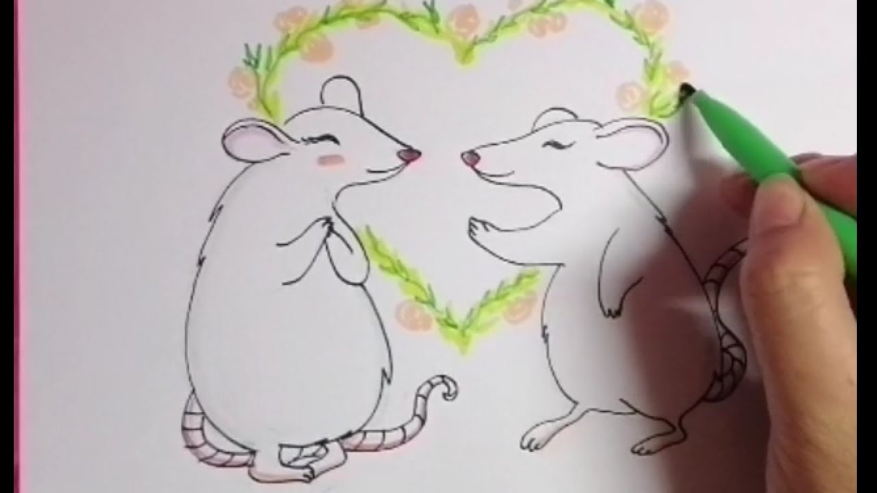 How to draw cute Rat | Time-lapse - YouTube