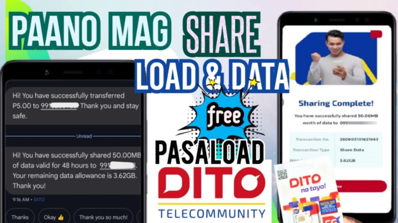 PAANO MAG SHARE NG LOAD AT DATA SA DITO SIM 2025 | DITO PASA LOAD FOR ...