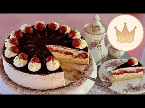 TRAUMHAFT LECKERE ERDBEER-TIRAMISU-TORTE MIT BISKUIT UND MASCARPONE-SAHNE 💝 REZEPT VON SUGARPRINCESS
