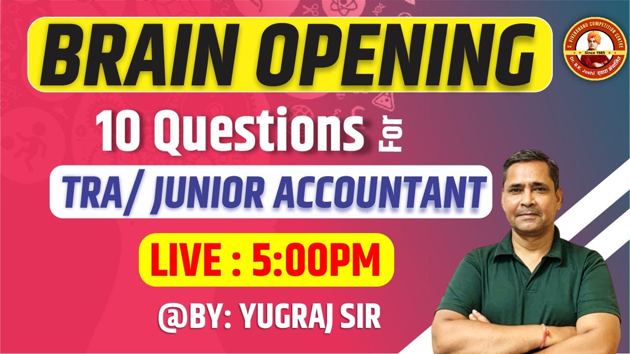 Brain Opening Question || 10 Question || TRA/Jr.Accountant || By ...