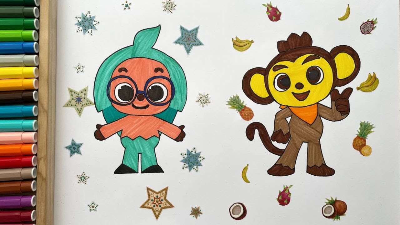 Cute Hogi and Poki Monkey Paint | How to Paint Hogi and Poki Monkey ...