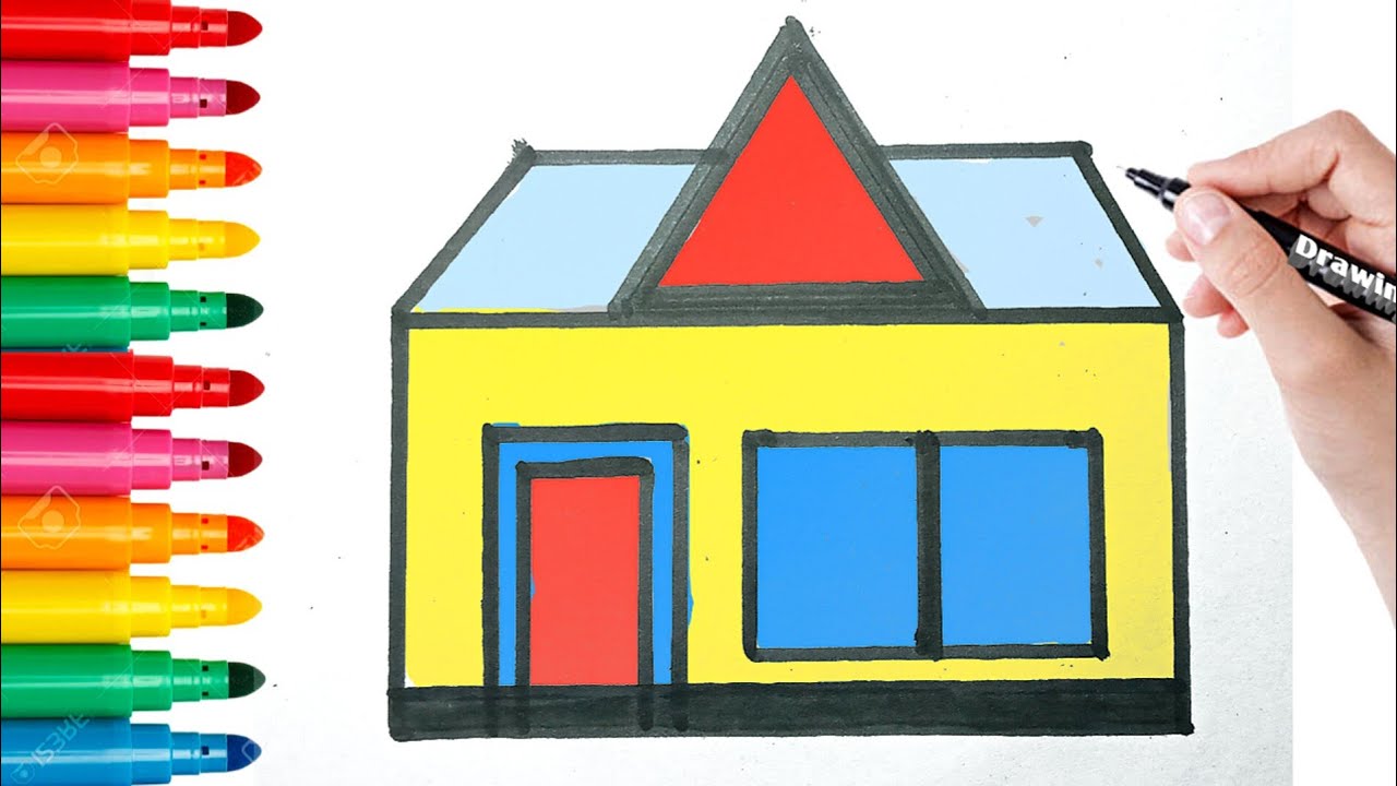 Beautiful Building House Drawing | House Drawing | Beauty Of Arts - YouTube