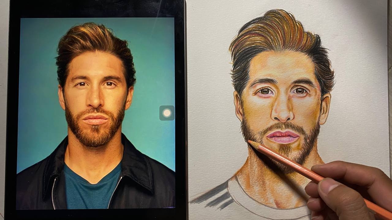 Sergio Ramos Portrait Drawing - YouTube