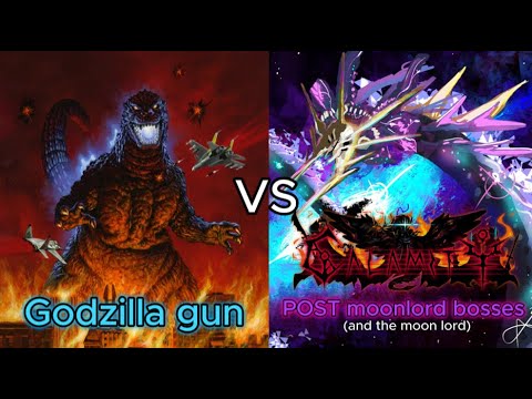Terraria Godzilla Gun vs Post Moon Lord Calamity Bosses - YouTube