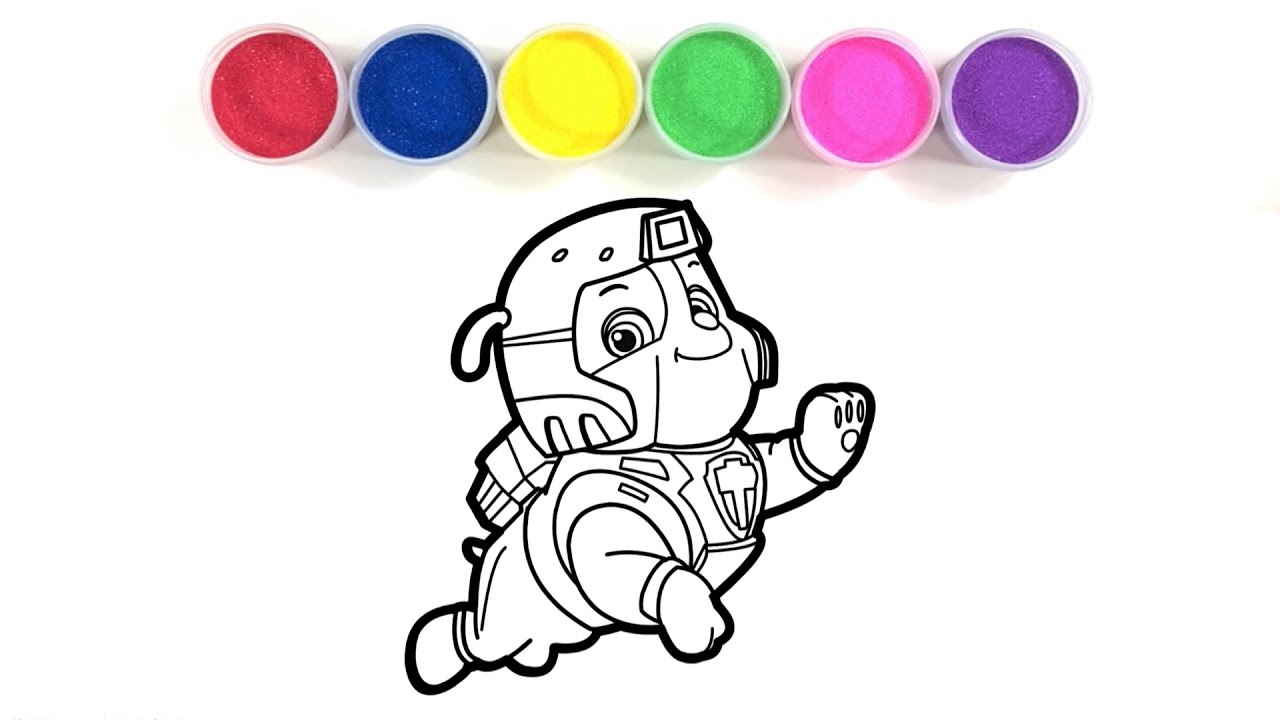 Mighty Rubble PAW patrol coloring | cara menggambar paw patrol ...