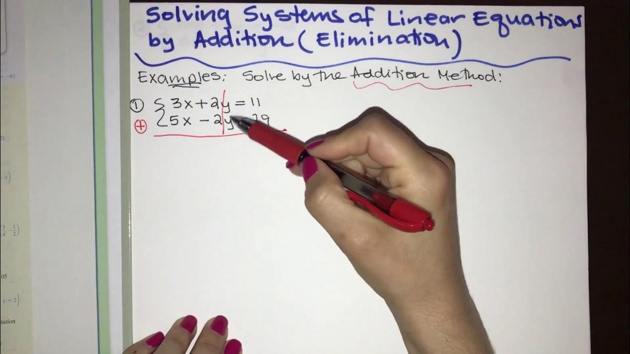Solving Systems Of LInear Equations By Addition Video 5 5 - YouTube