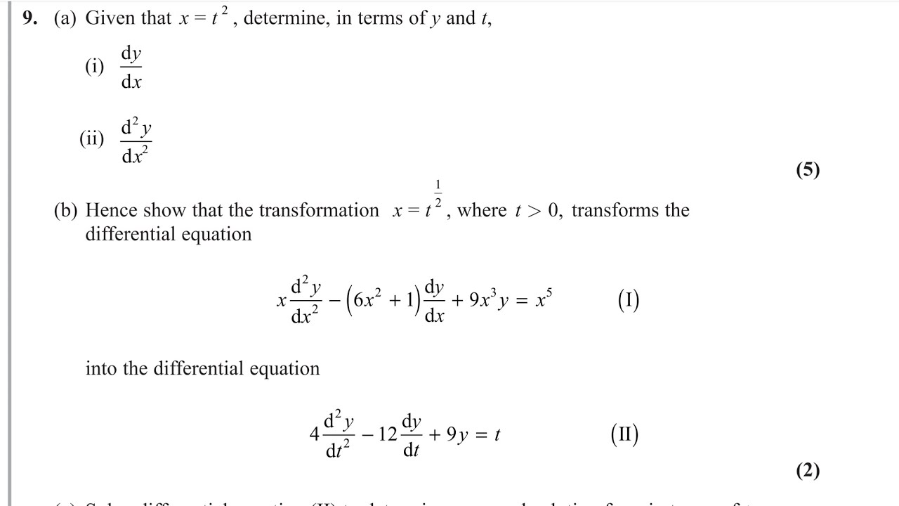 IAL FP2 January 2023 (Q9) Question Paper solution Edexcel WFM02/01 ...