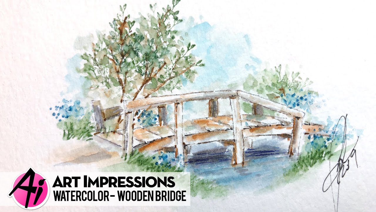 Ai Watercolor - Wooden Bridge - YouTube