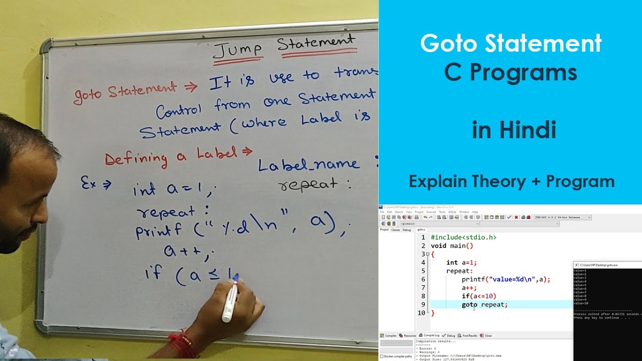 Goto Statement In C Programming In Hindi With Example Theory Goto Statement In C Programming In Hindi With Example Theory