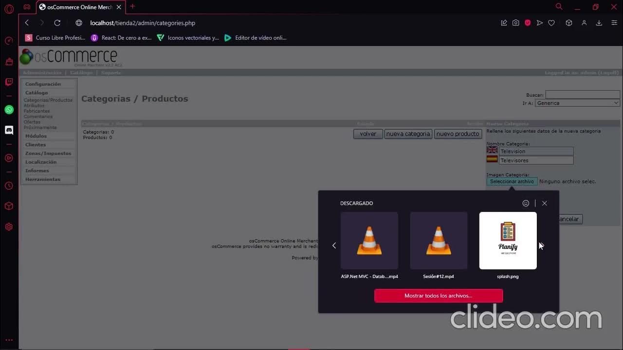 Categorías y subcategorías en OsCommerce - YouTube