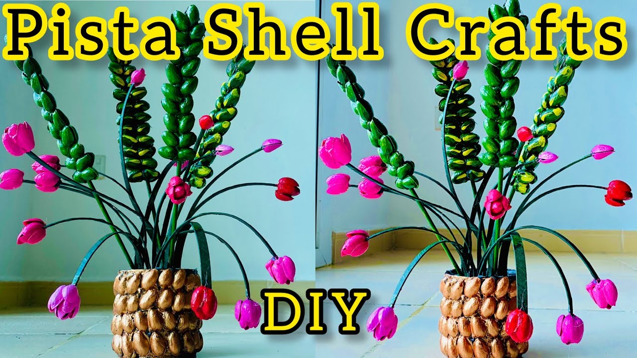 3 Pista Shell Craft ideas|Pista Shell Crafts|Pista Shell Flower|Pista ...