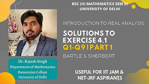 SOLUTIONS TO INTRODUCTION TO REAL ANALYSIS | BARTLE & SHERBERT - YouTube