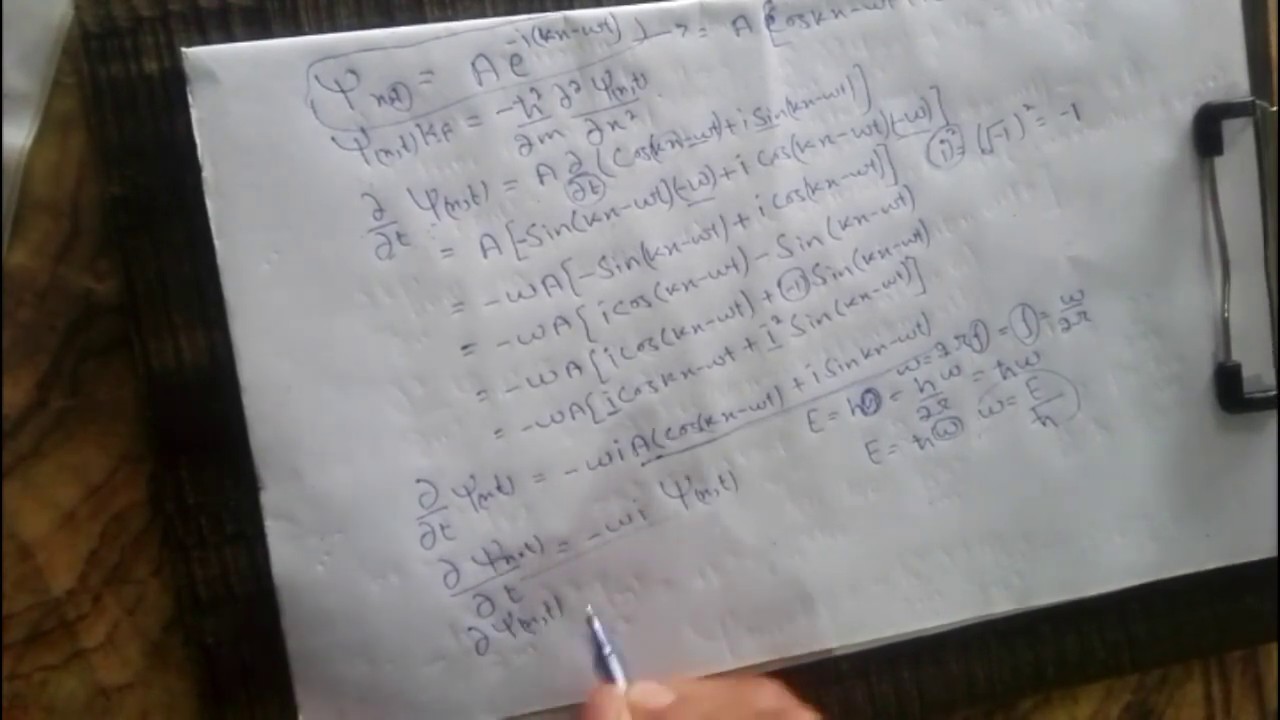 Schrodinger wave Equation (Time dependent ) derivation step by step ...