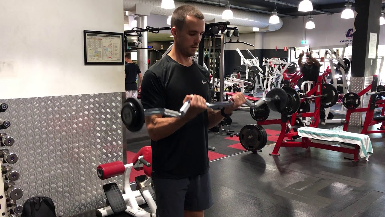 Standing EZ Bar Bicep Curl - YouTube