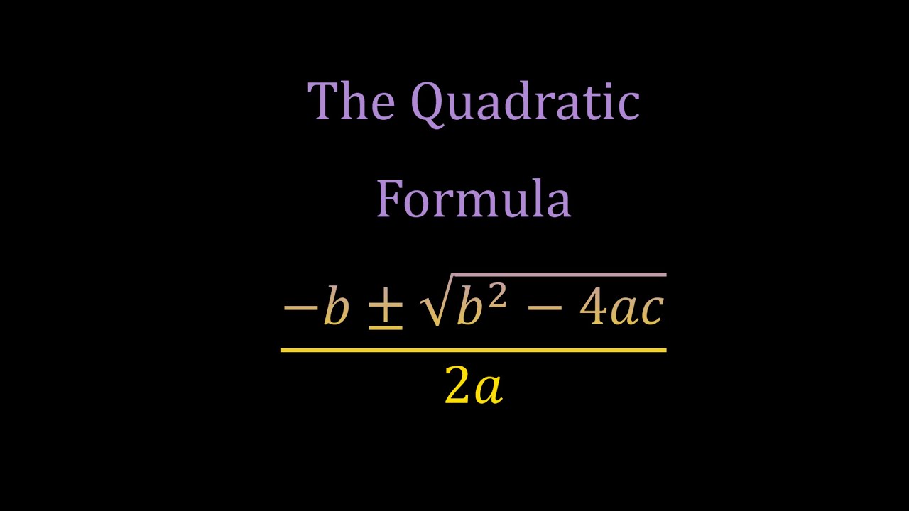 How to Solve Any Quadratic Equation; The Quadratic Formula - College ...