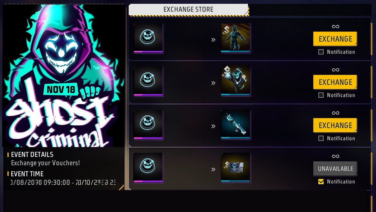 Ghost Criminal Event Free Fire | Criminal Bundle Free Fire | Free Fire ...