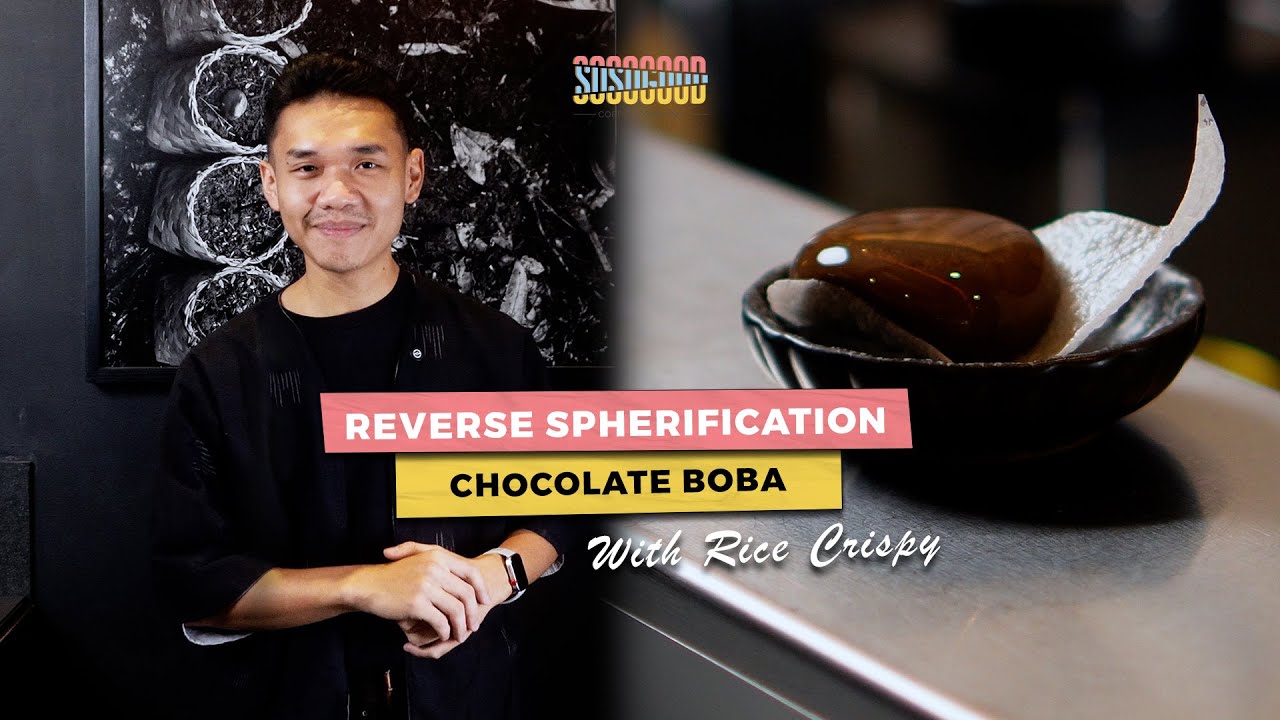 Reverse Spherification Chocolate Boba with Rice Crispy - YouTube
