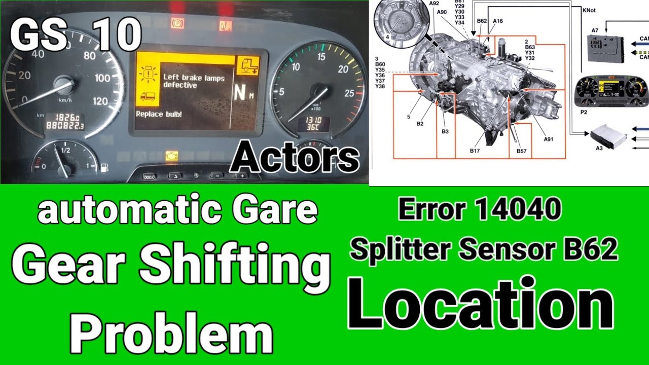 Mercedes-Benz Actors 934GS Gear Shifting problem Code 14040 Sensor ...