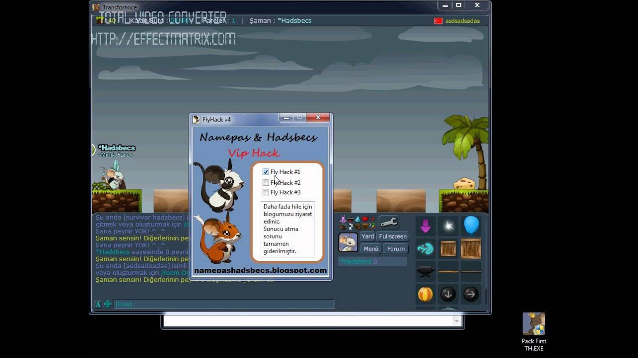 Transformice fly hack v4 (namepas hadsbecs) - YouTube