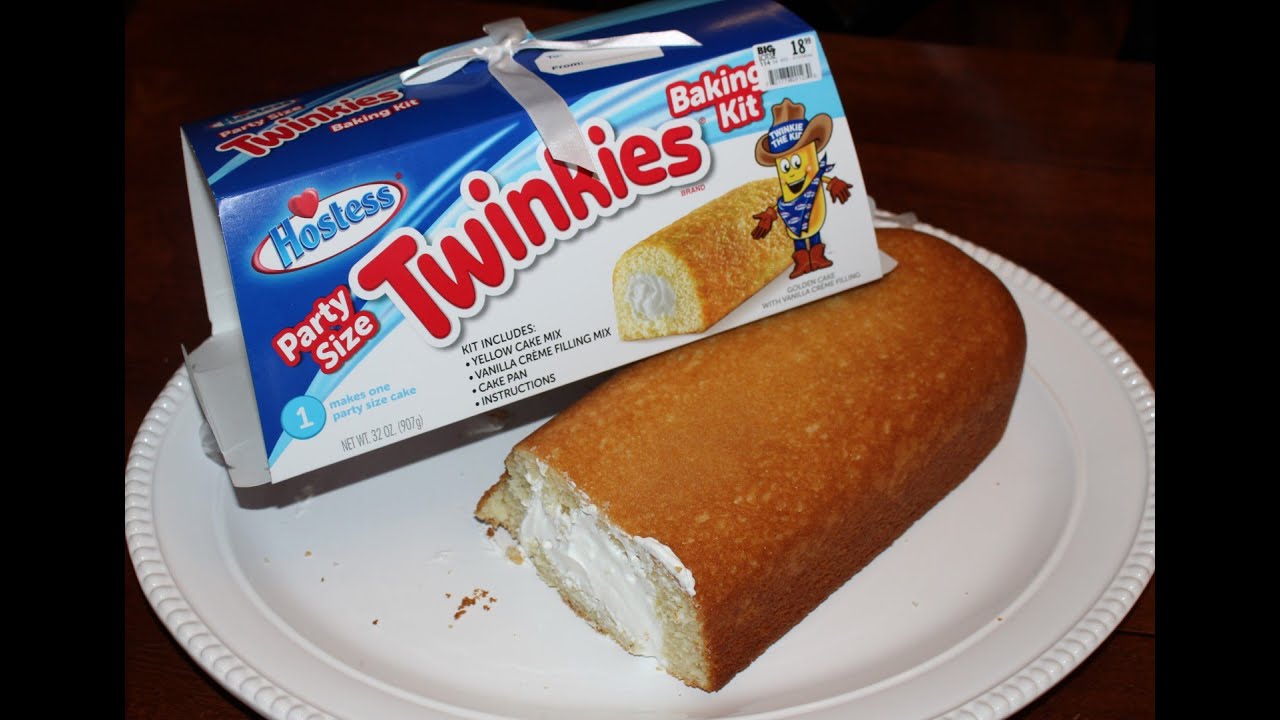 Making a GIANT Twinkie – Hostess Party Size Twinkies Baking Kit - YouTube
