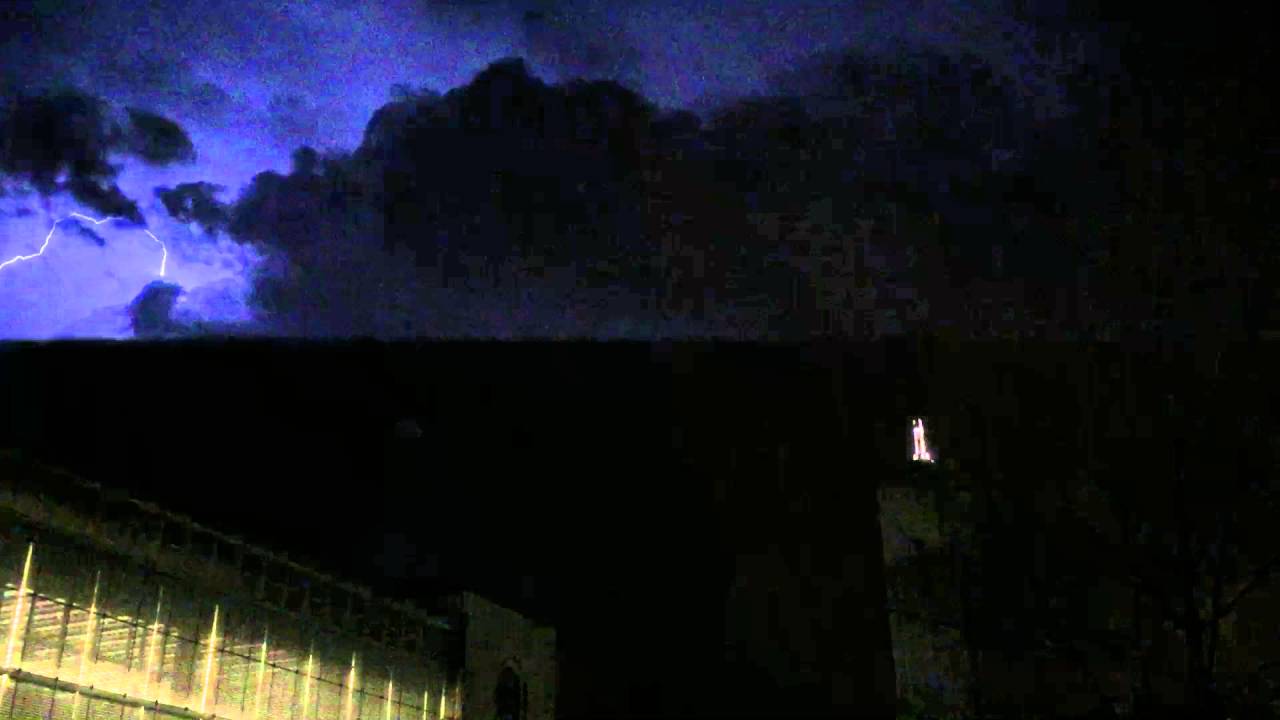 Scary lightening thunder sky in the campus - YouTube