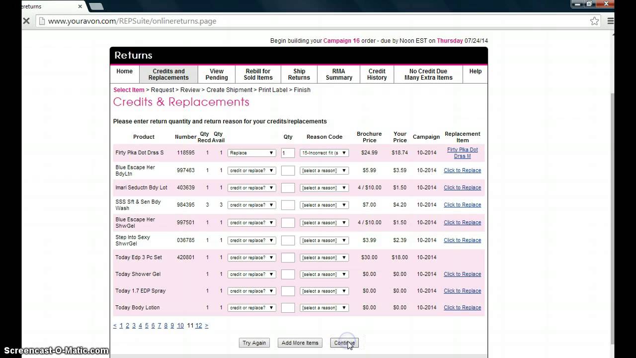 How To Process Avon Returns - YouTube