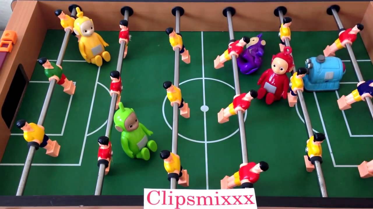 Teletubbies play table soccer - YouTube