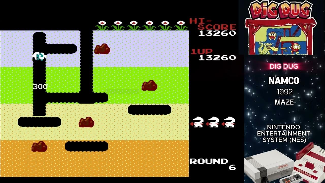 DIG DUG (NES) 1982 - SHORT VIDEO (4K) - YouTube
