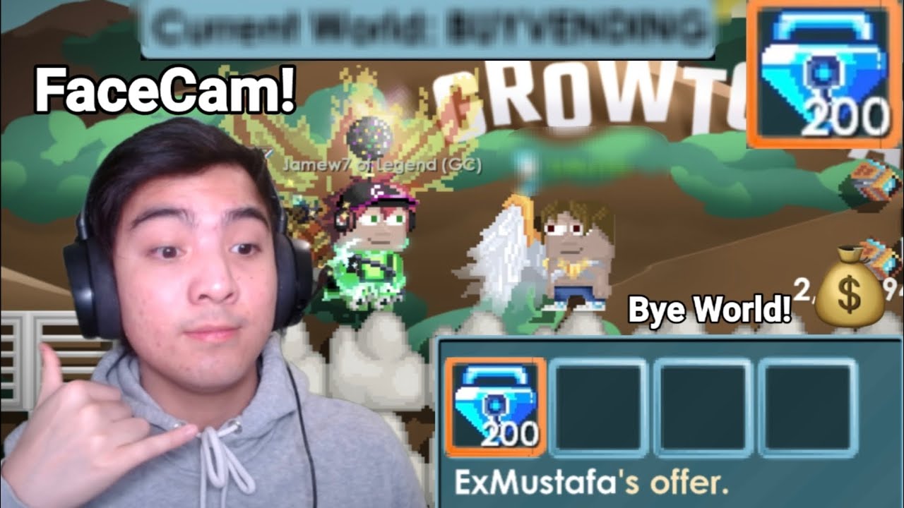 Bye 200+BGL WORLD! 💰 + (FaceCam) - Growtopia - YouTube