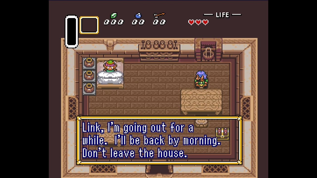 The Legend of Zelda, A Link to the Past, Waiting for Uncle. - YouTube