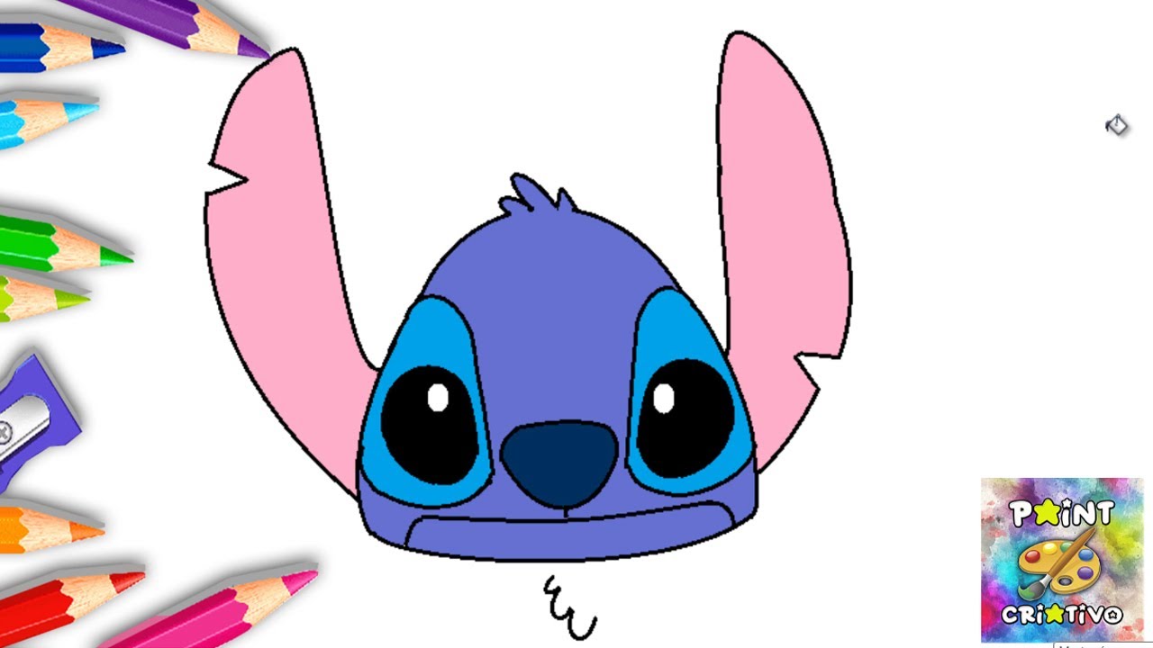 como Desenhar o Stitch passo a passo Paint criativo - YouTube