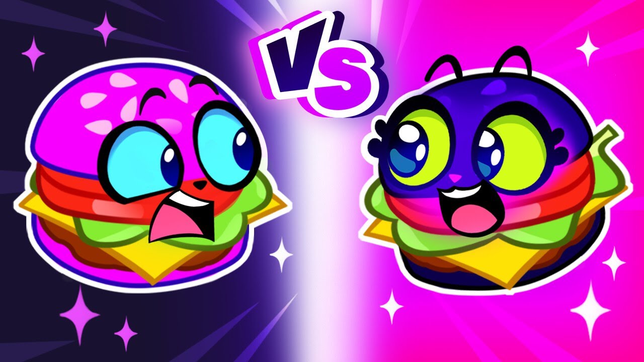 Pink VS Black | Yummy Food Challenge for Kids | Teamwork Colors ...