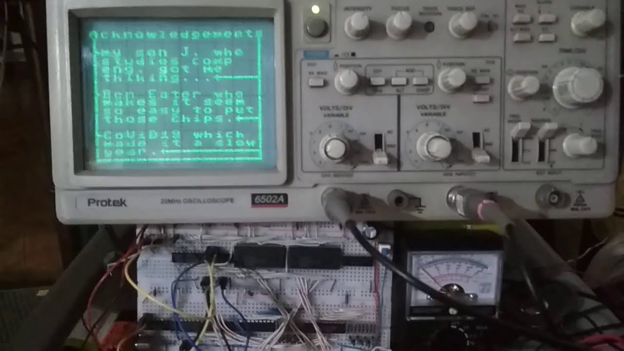 Oscilloscope Video "Card" on Breadboard - YouTube