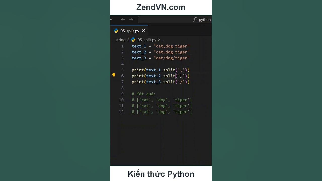 Các phương thức xử lý chuỗi Python - 05 - Split #python #laptrinhpython #hocpython #phamvuongquy ...