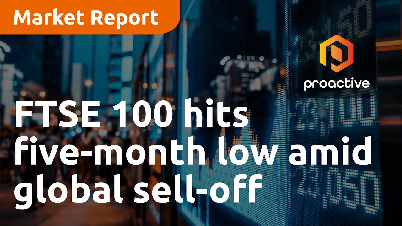 FTSE 100 hits five-month low amid global economic concerns - YouTube
