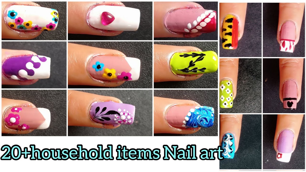 Top 20 +Easy Nail art design with Household items || Aesthetic ...
