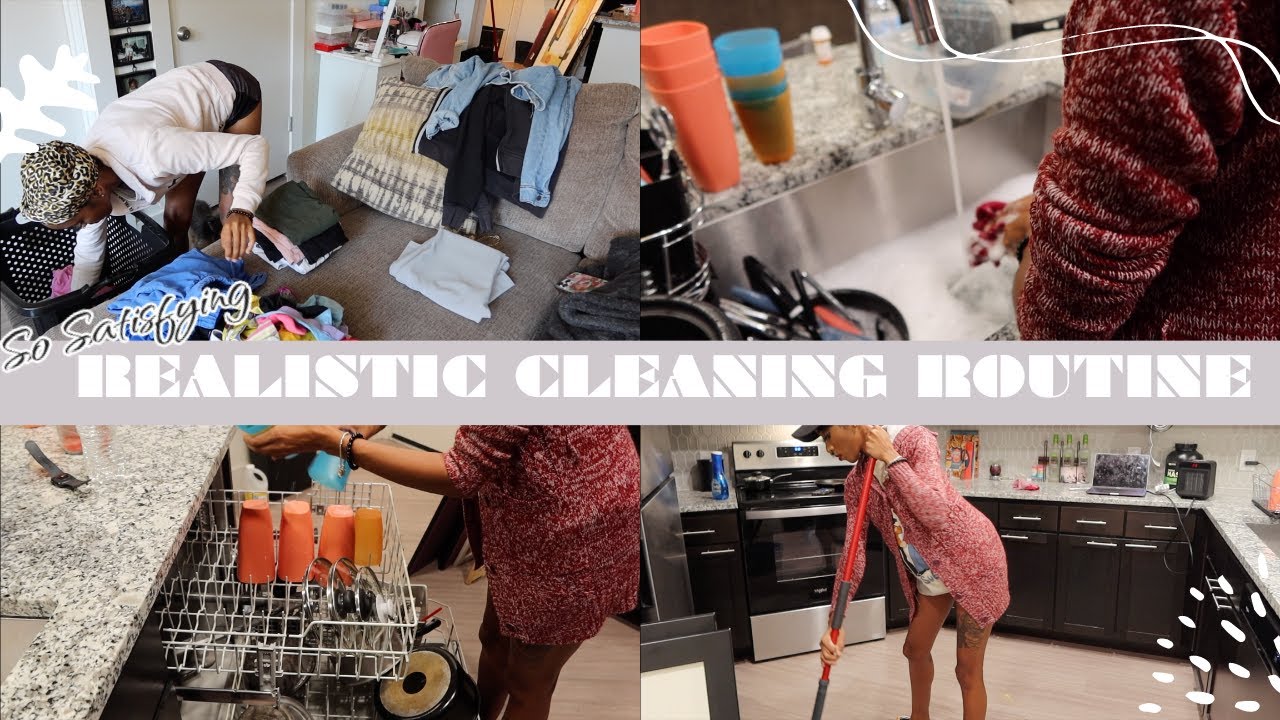 REALISTIC CLEANING ROUTINE | ITSNYABOO - YouTube