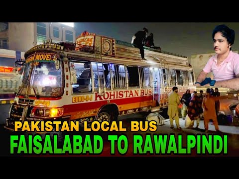 Traveling in Bus | Faisalabad to Rawalpindi | Local Bus Pakistan ...