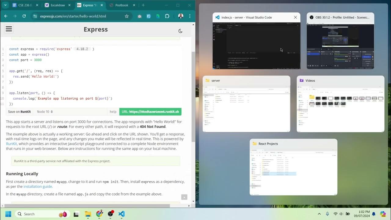 SU CSE 236 Backend Development (Part -2) Installing Express JS - YouTube