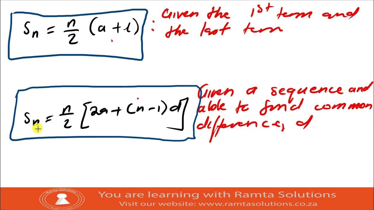 Grade 12 Sequences and Series | Arithmetic Series (Formula derivation ...